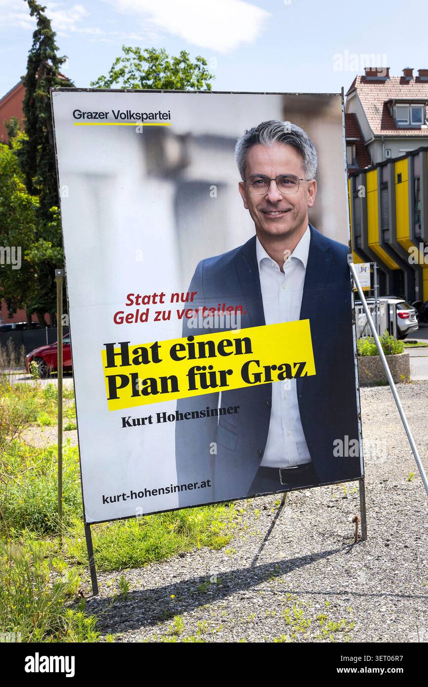 ÖVP Wahlplakat "Statt nur Geld zu verteilen - Hat einen Plan für Graz ...
