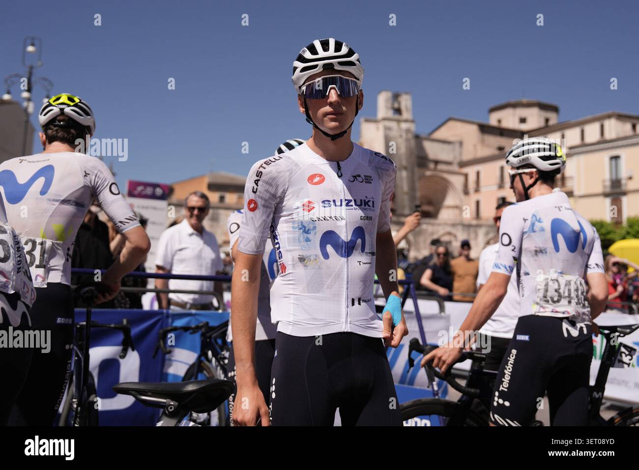 The white jersey Spain's Javier Cubillas Salvador of Movistar Team ...