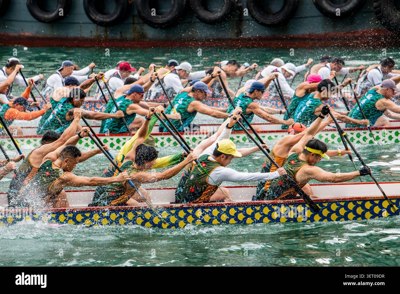 Competitors vie to win at the Dragon Boat Races in Aberdeen. Races are ...