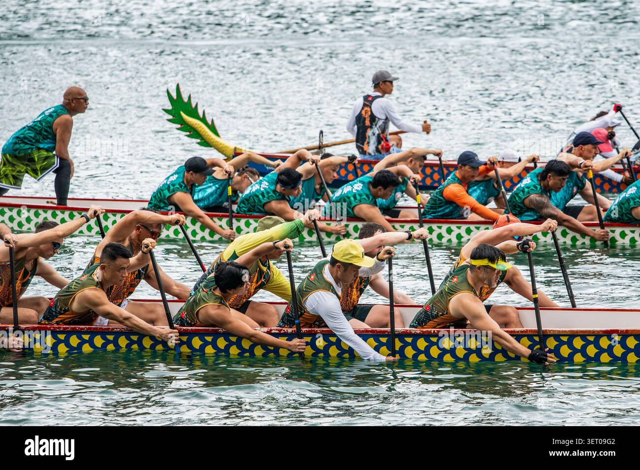 Competitors vie to win at the Dragon Boat Races in Aberdeen. Races are ...