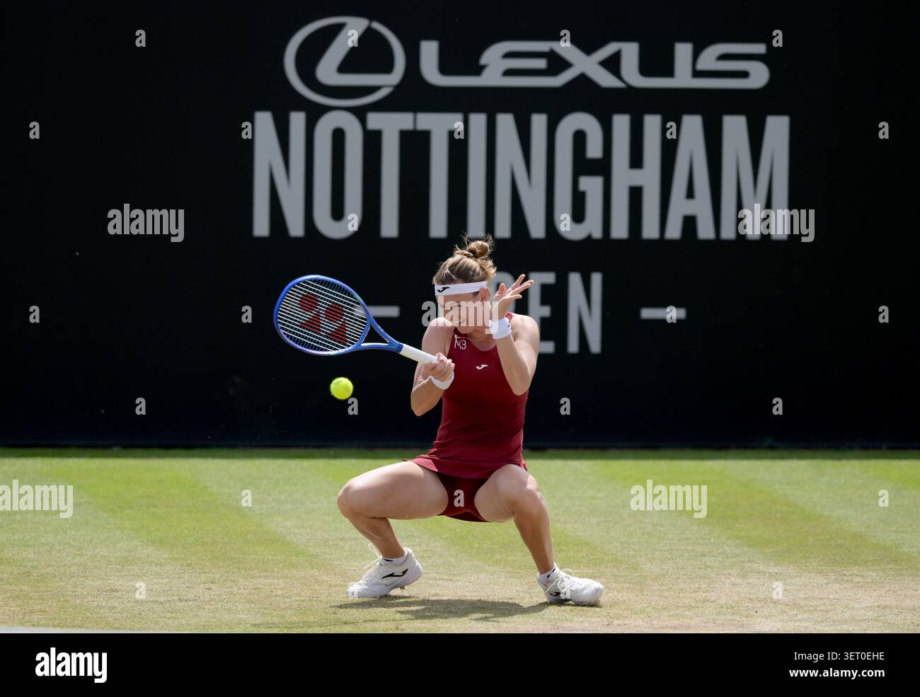 Marie Bouzkovaof the Czech Republic in action against Karolina Pliskova ...