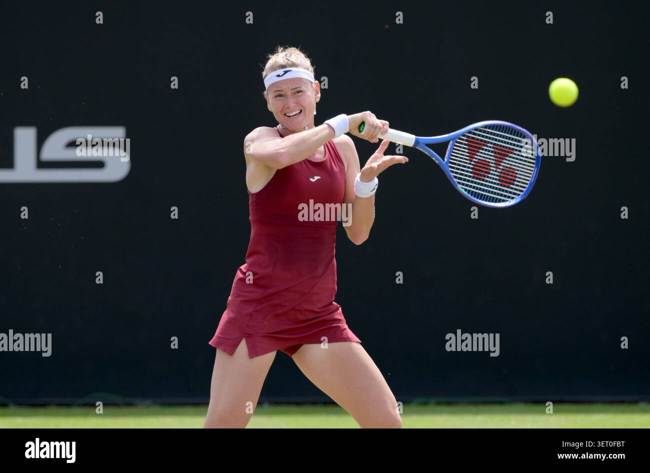 Marie Bouzkovaof the Czech Republic in action against Karolina Pliskova ...