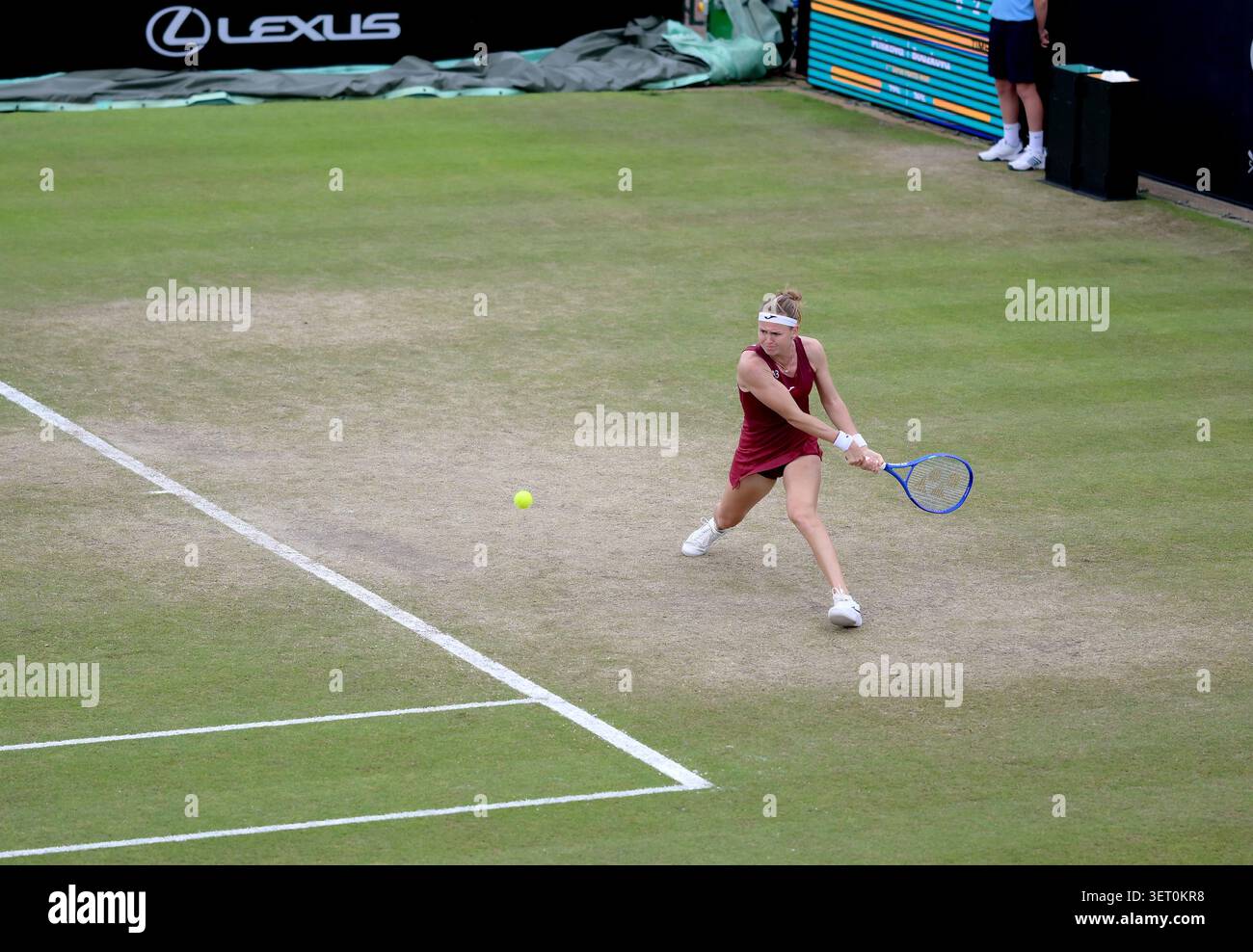 Marie Bouzkovaof the Czech Republic in action against Karolina Pliskova ...