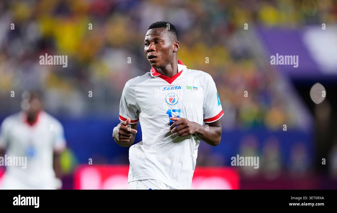 Haiti's Danley Jean Jacques (17) in action during the World Cup Group C ...