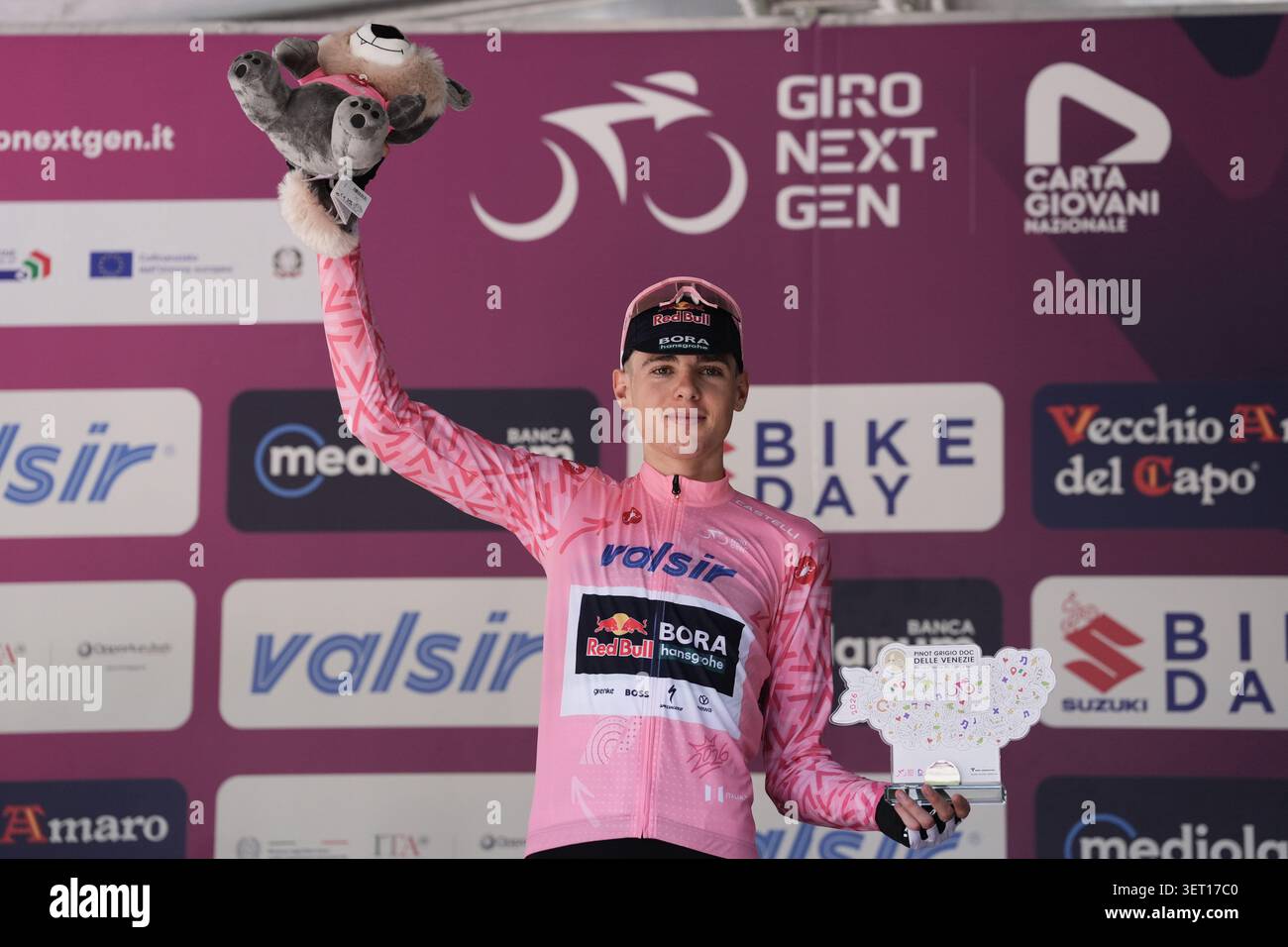 Italy's Lorenzo Mark Finn of Red Bull - Bora - Hansgrohe Rookies pink ...