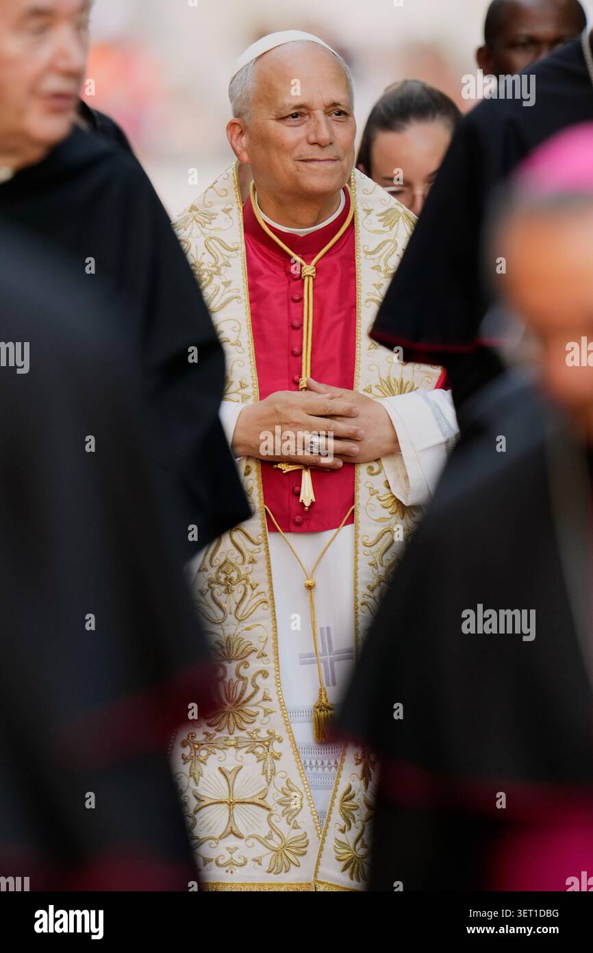 Pope Leo XIV arrives at the Augustinian convent of Pavia, northern ...