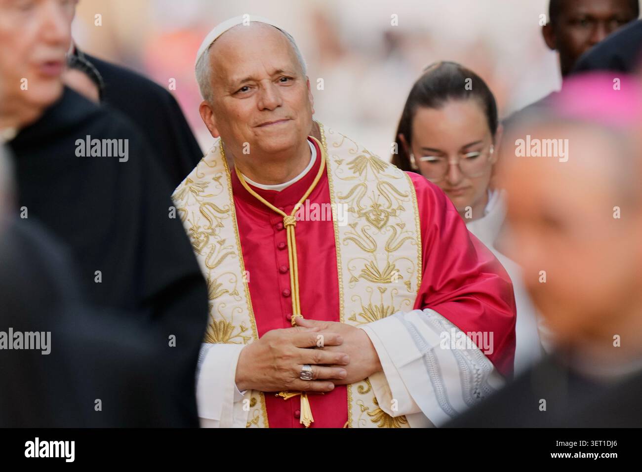 Pope Leo XIV arrives at the Augustinian convent of Pavia, northern ...