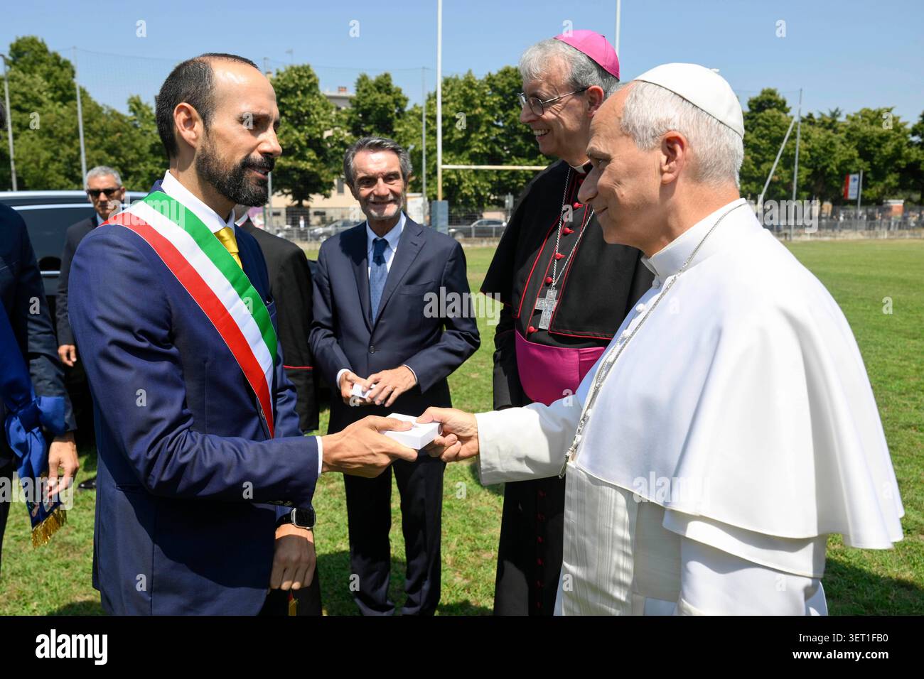 IPA85882238 - Italy, Pavia, Vatican, June 20, 2026 Pope Leo XIV shakes ...