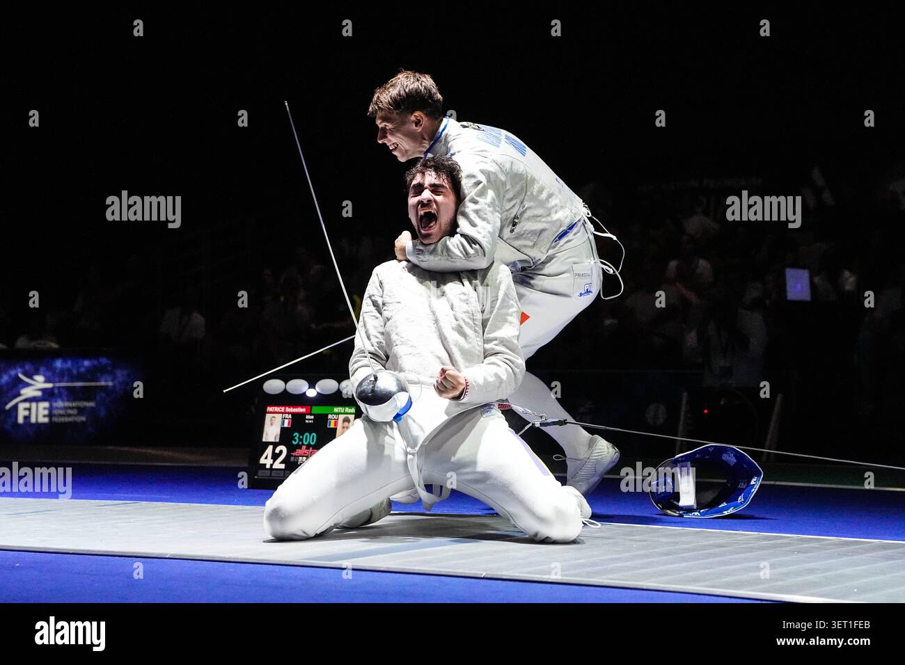 Radu NITU of Romania celebrates Razvan URSACHI of Romania during 2026 ...