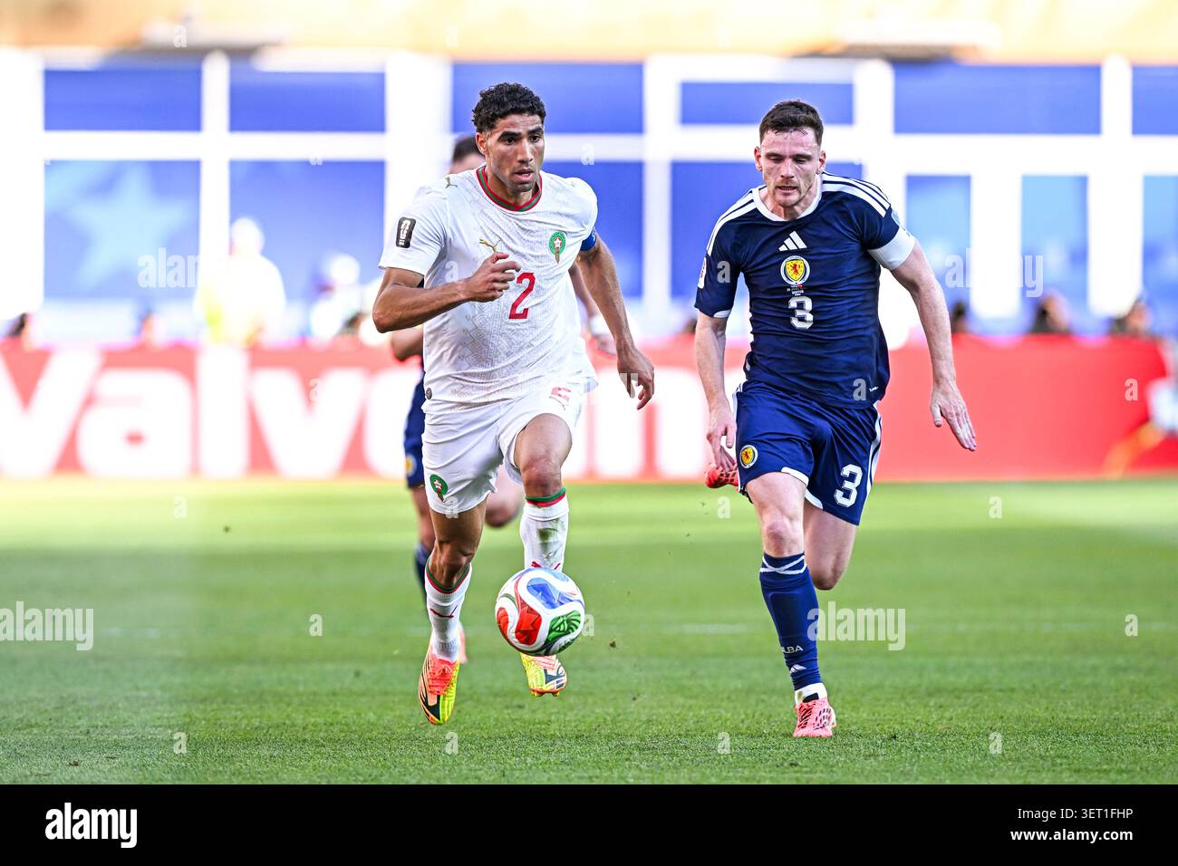 Morocco's Achraf HAKIMI and Scotland's Andy ROBERTSON during the FIFA ...
