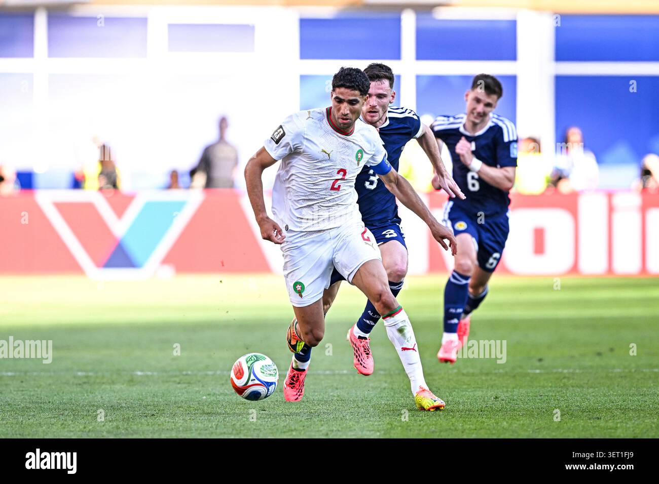 Morocco's Achraf HAKIMI and Scotland's Andy ROBERTSON during the FIFA ...