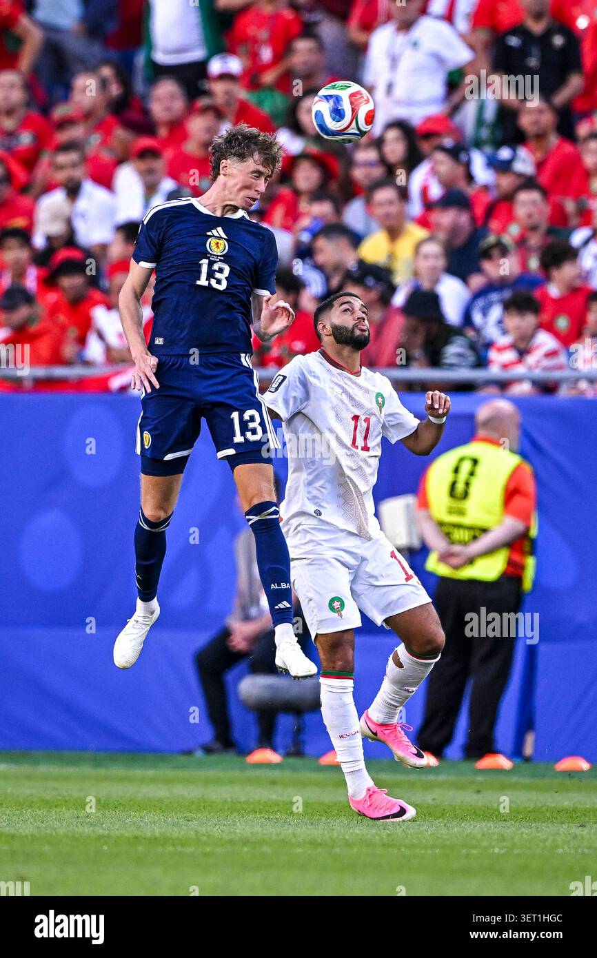 Scotland's Jack HENDRY and Morocco's Ismael SAIBARI during the FIFA ...