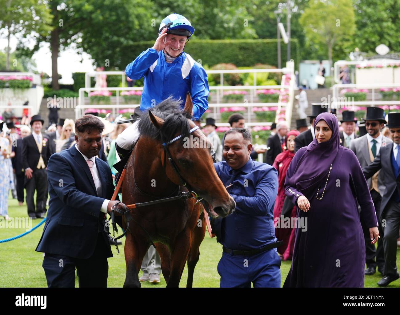 Almeraq ridden by Tom Marquand after winning the Queen Elizabeth II ...