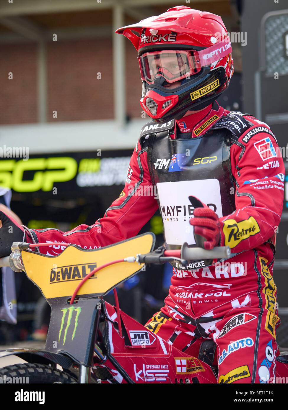Max Fricke of Australia #46 during the 2026 DEWALT FIM Speedway Grand ...