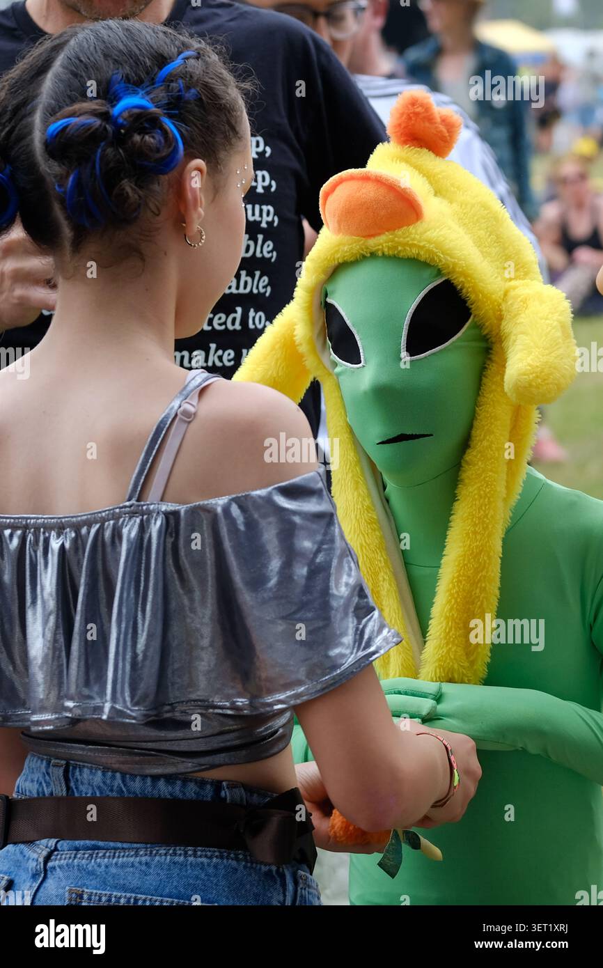 Newport, Isle of Wight, UK. 20th June, 2026, child dressed in green ...