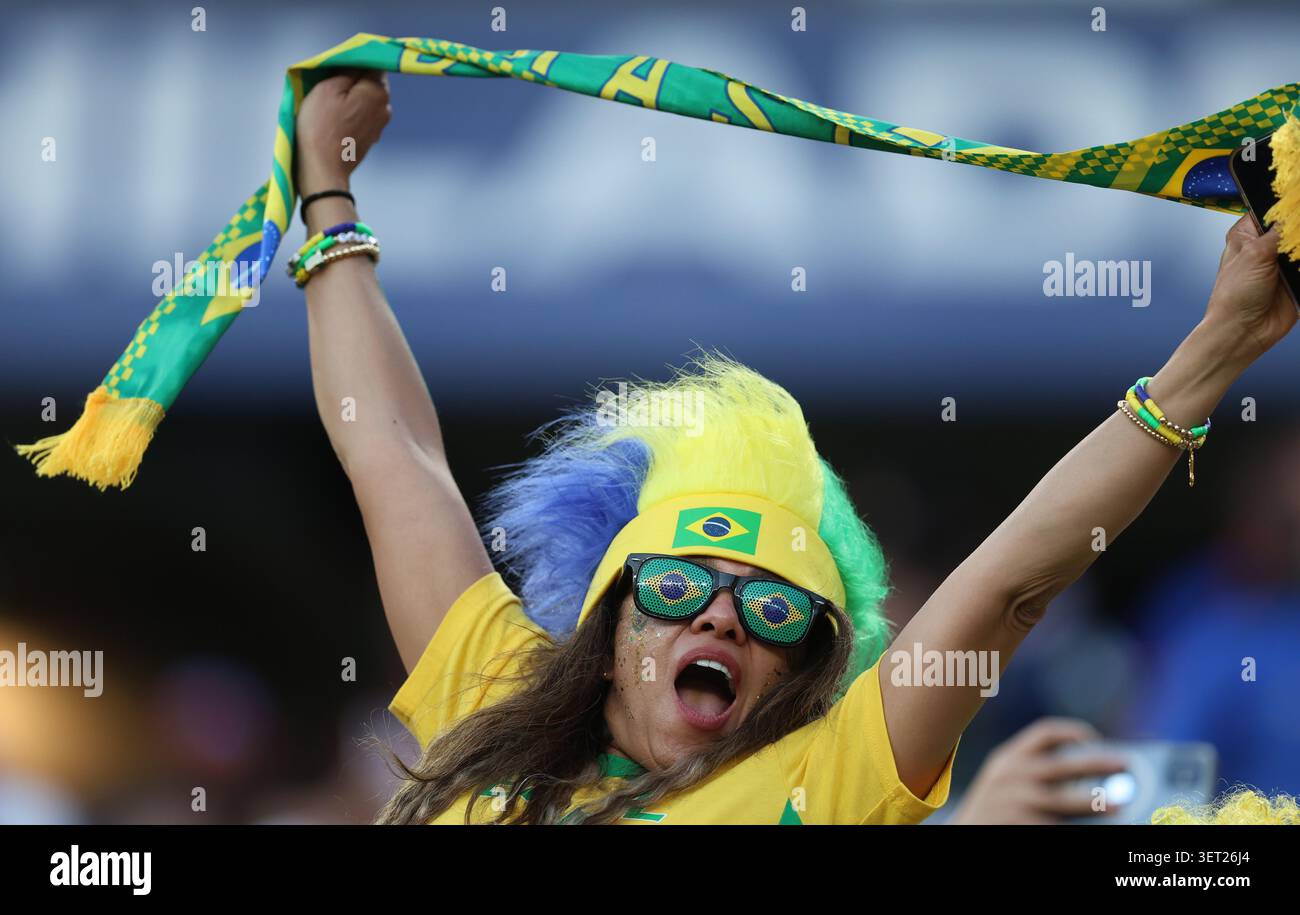 Philadelphia, USA, 19th June 2026. Brazil fans during the Brazil vs ...