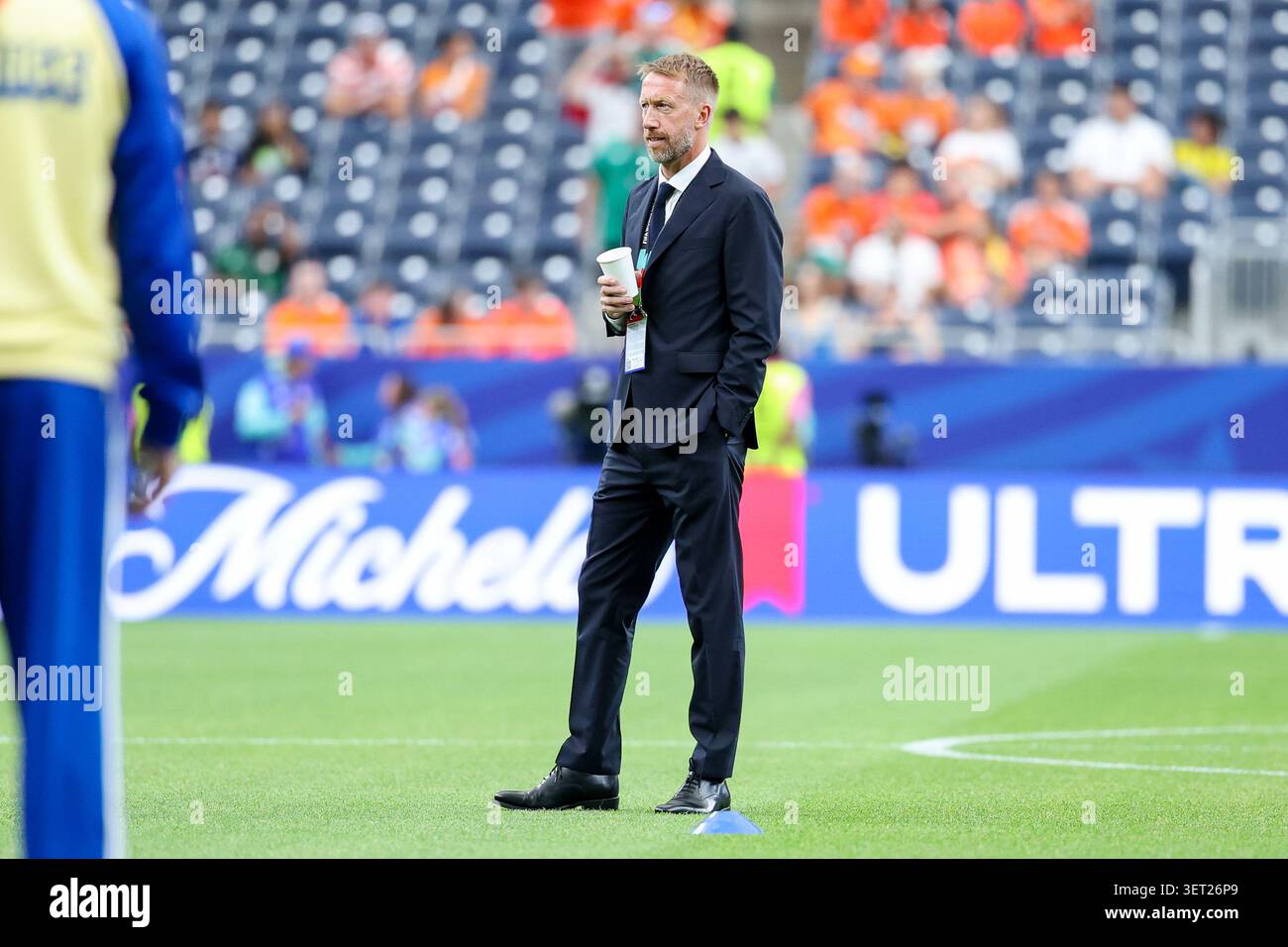 Trainer Graham Potter (Sweden) looks on during the FIFA World Cup 2026 ...