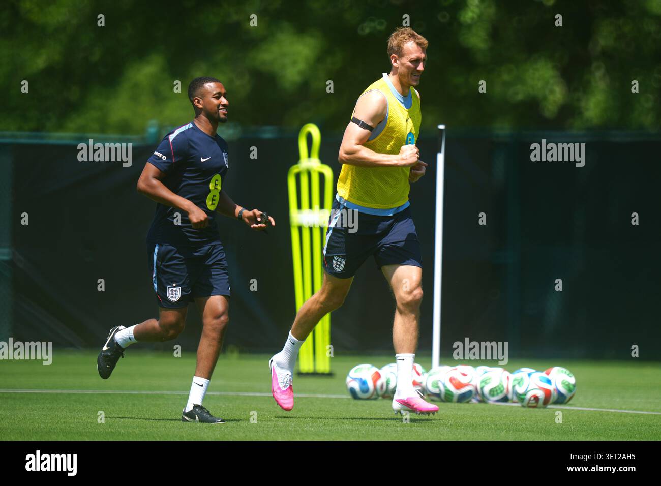 England's Dan Burn (right) during a training session at Swope Soccer ...