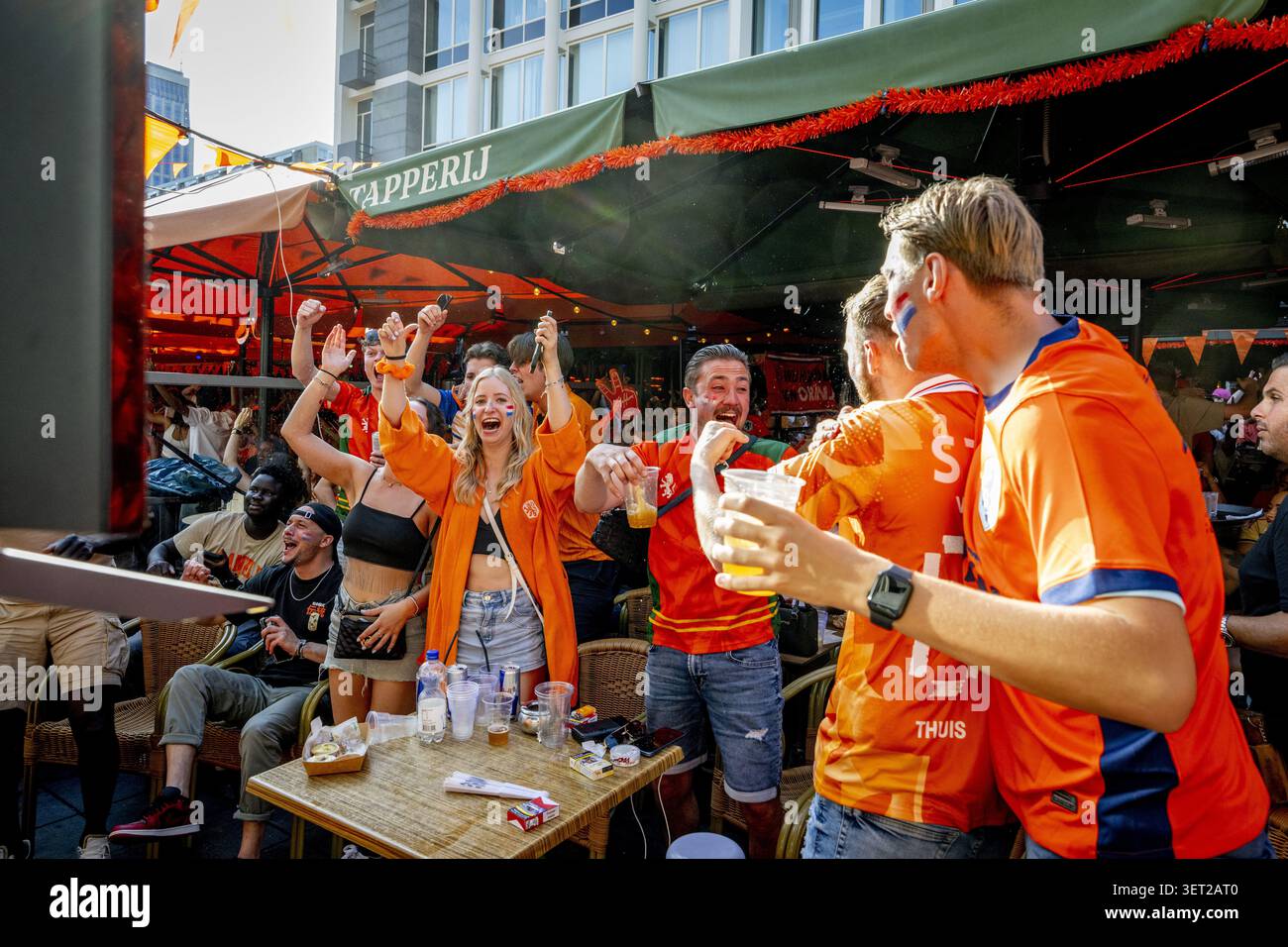 ROTTERDAM - Fans watch the Dutch national team in action against Sweden ...
