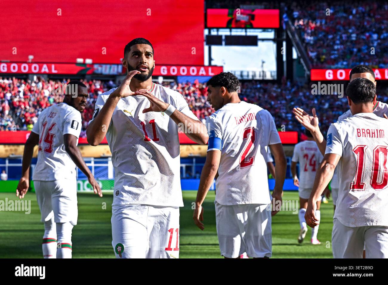 Morocco's Ismael SAIBARI celebrates his goal during the FIFA World Cup ...