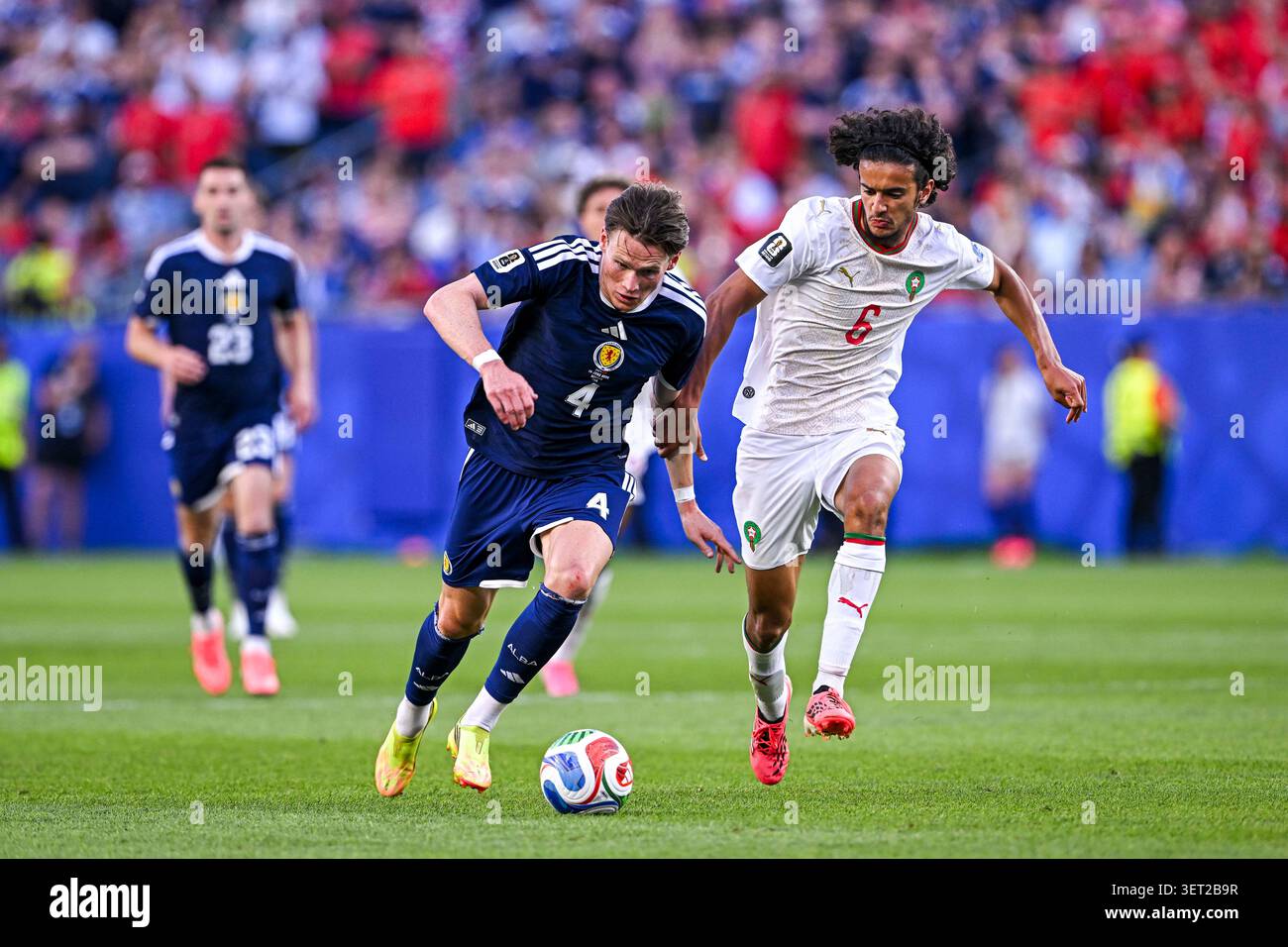 Scotland's Scott McTOMINAY and Morocco's Ayyoub BOUADDI during the FIFA ...
