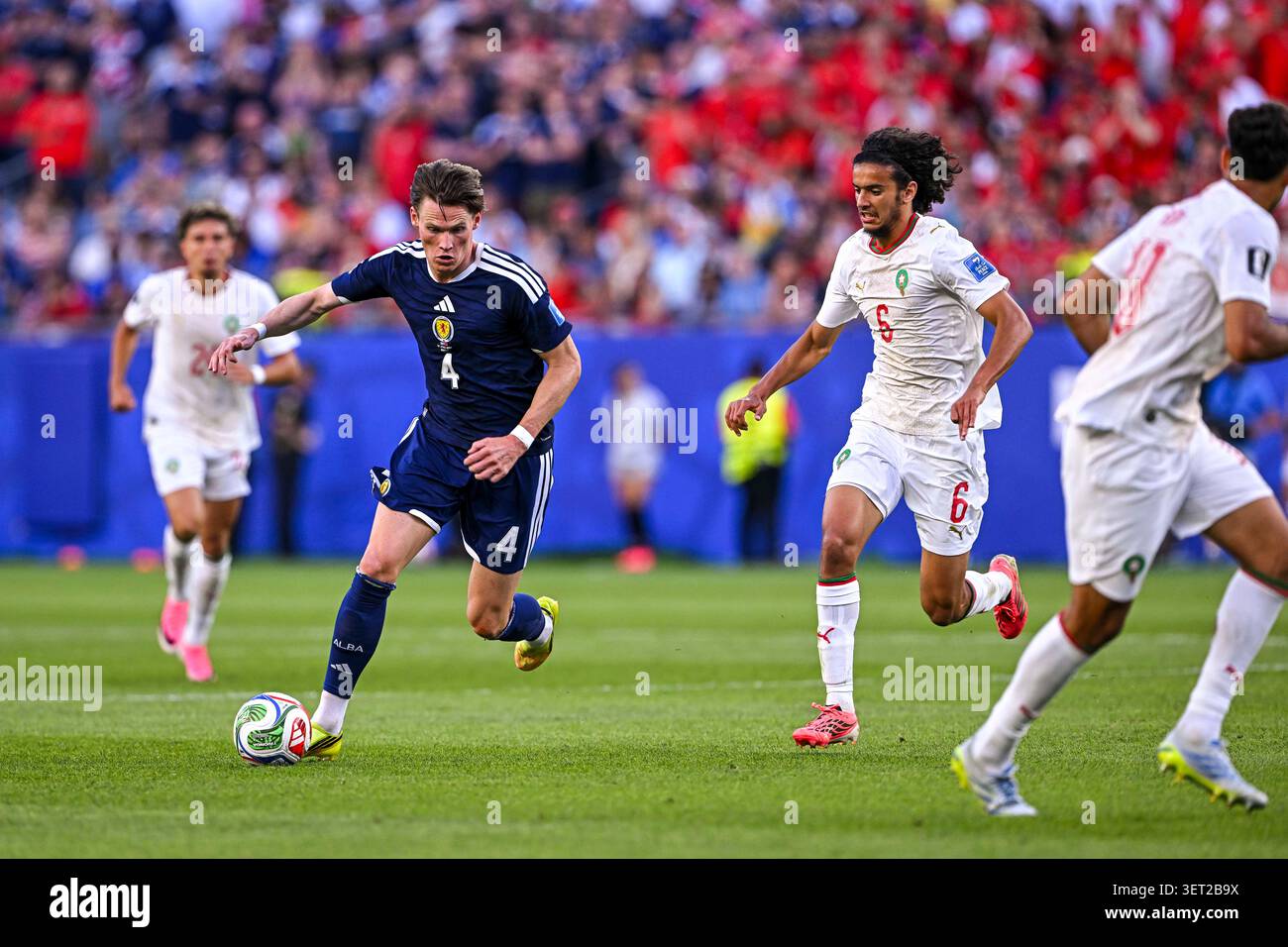 Scotland's Scott McTOMINAY and Morocco's Ayyoub BOUADDI during the FIFA ...