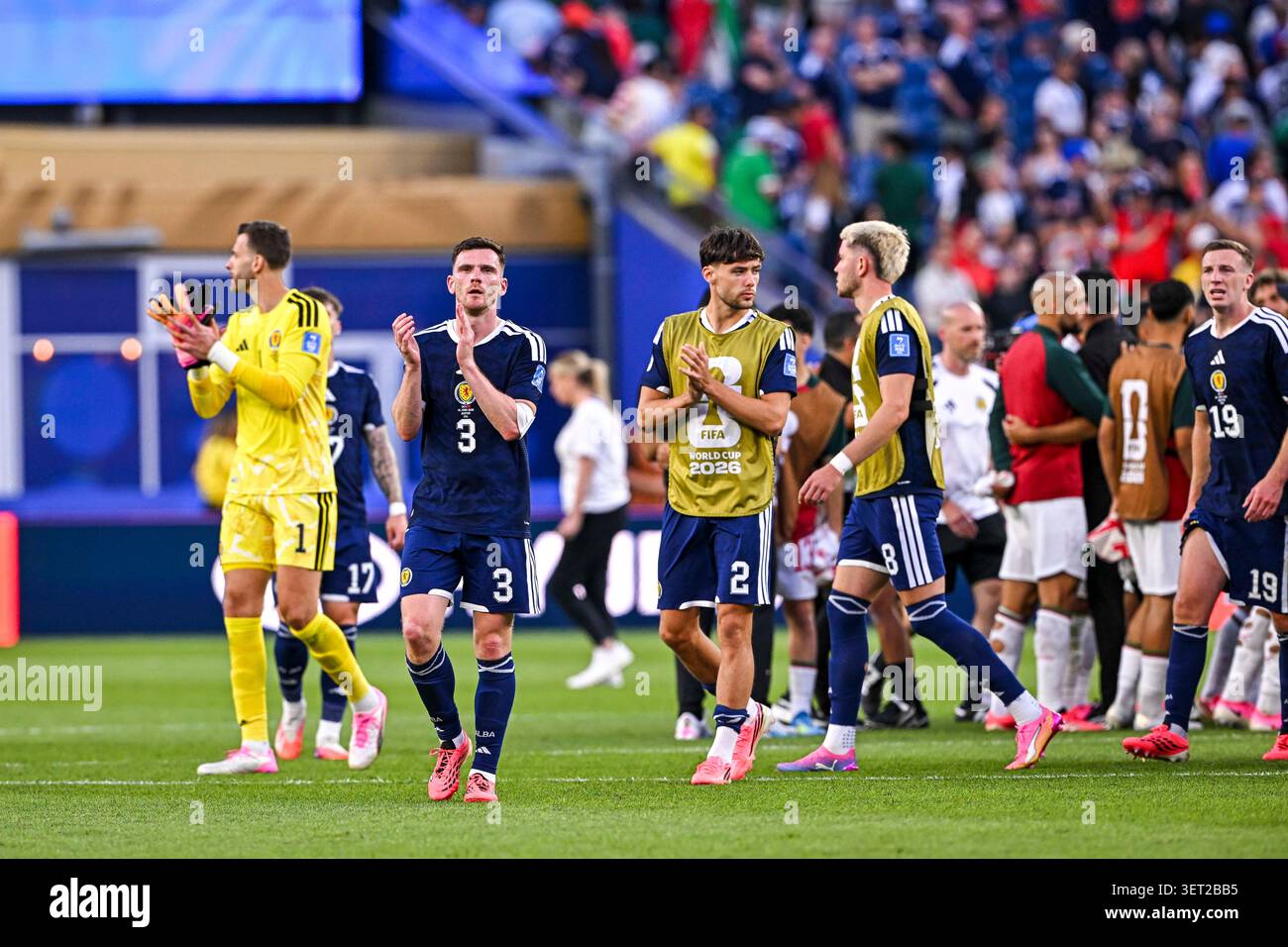 Scotland's Andy ROBERTSON, Scotland's Aaron HICKEY after the FIFA World ...