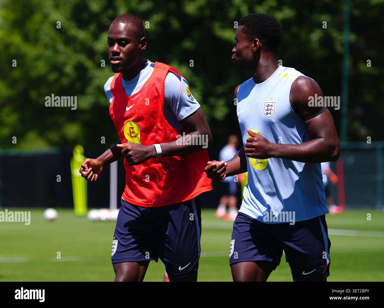 England's Trevoh Chalobah (left) and Marc Guehi during a training ...