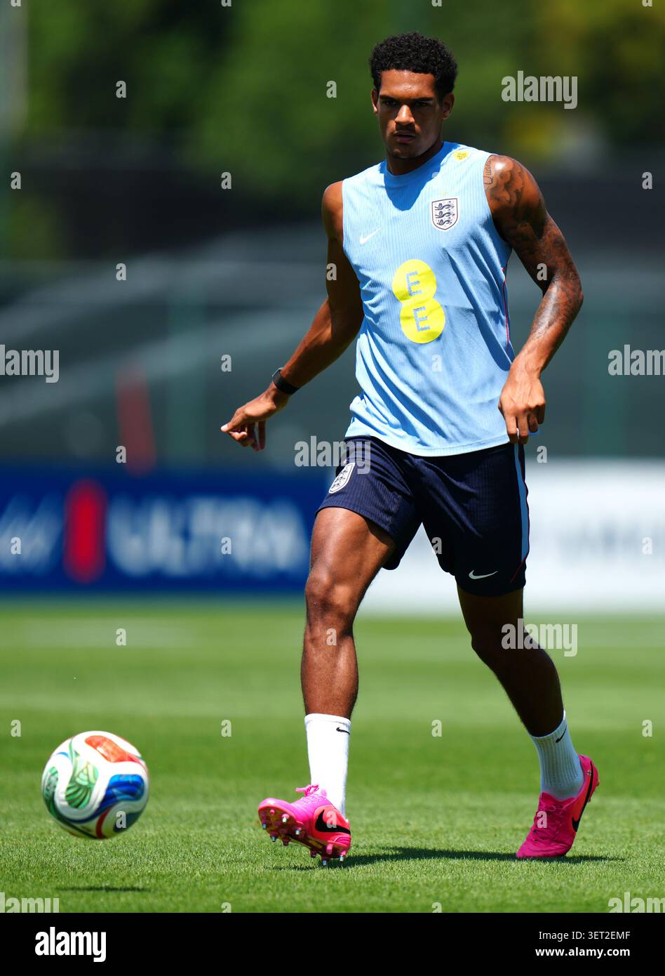 England's Jude Bellingham during a training session at Swope Soccer ...