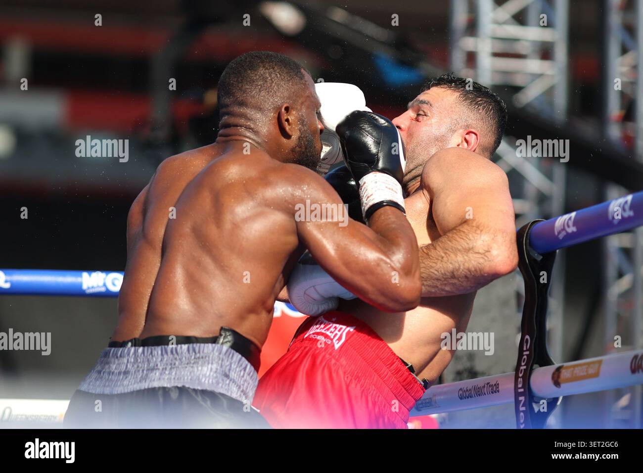 Iman Zahmatkesh (right) in action against Franklin Arinze in the ...