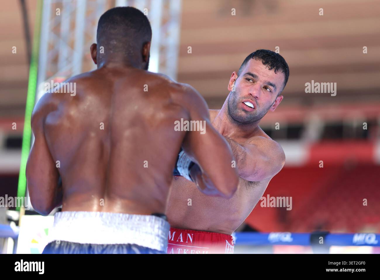 Iman Zahmatkesh (right) in action against Franklin Arinze in the ...
