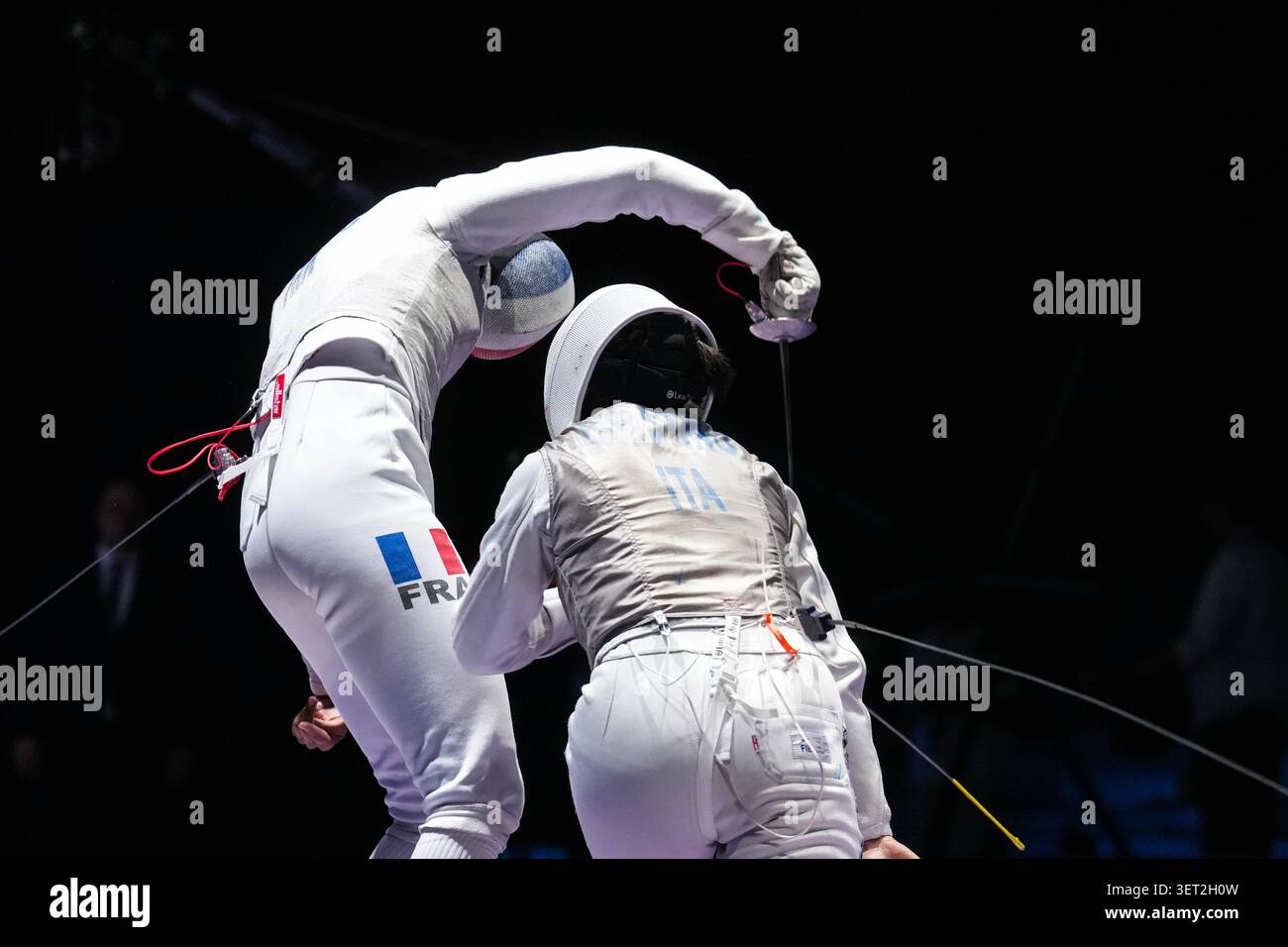 Ysaora THIBUS of France and Anna CRISTINO of Italy during 2026 European ...
