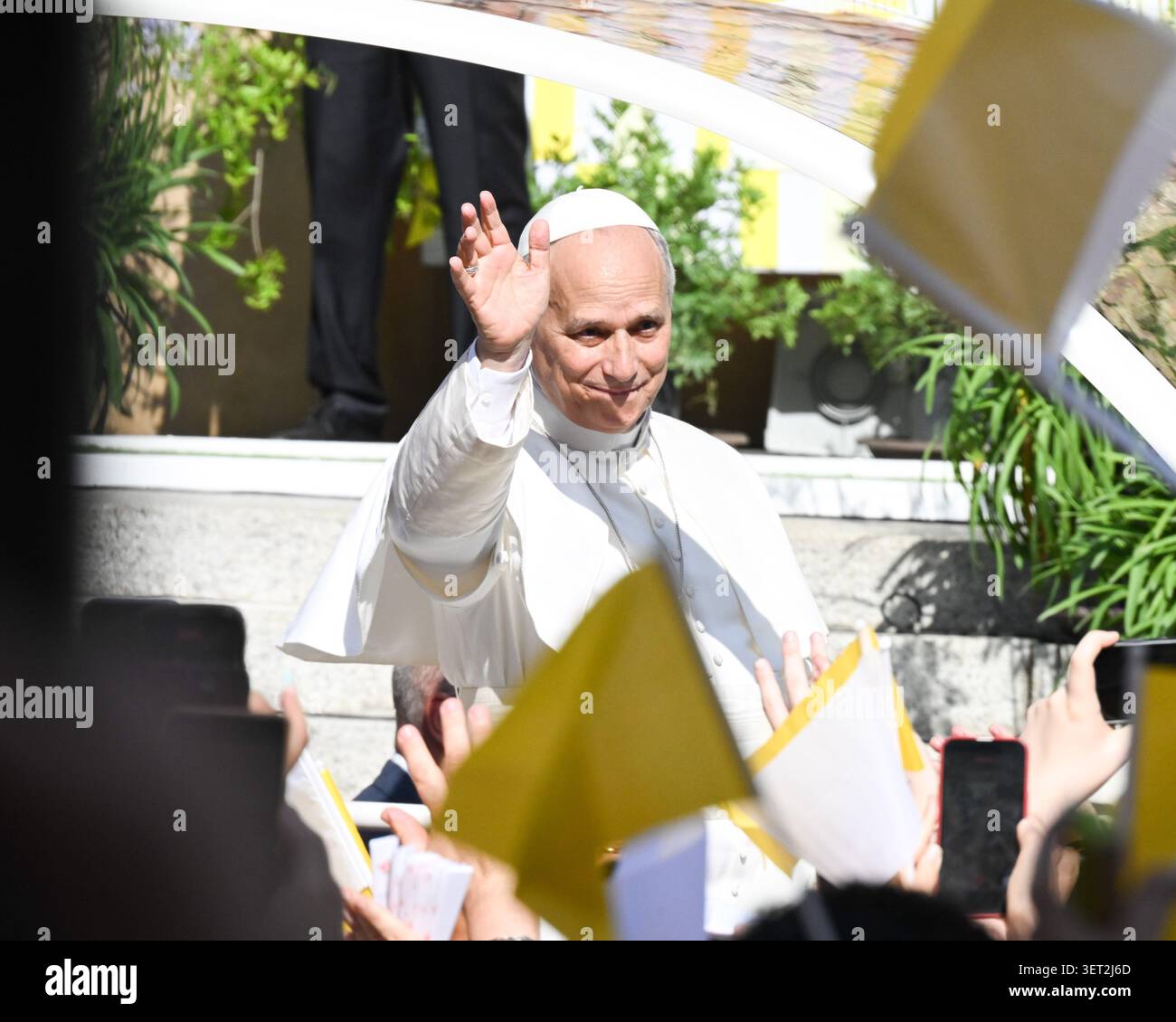 IPA85887887 - Pavia: Pope Leo XIV on a Pastoral Visit In the photo ...