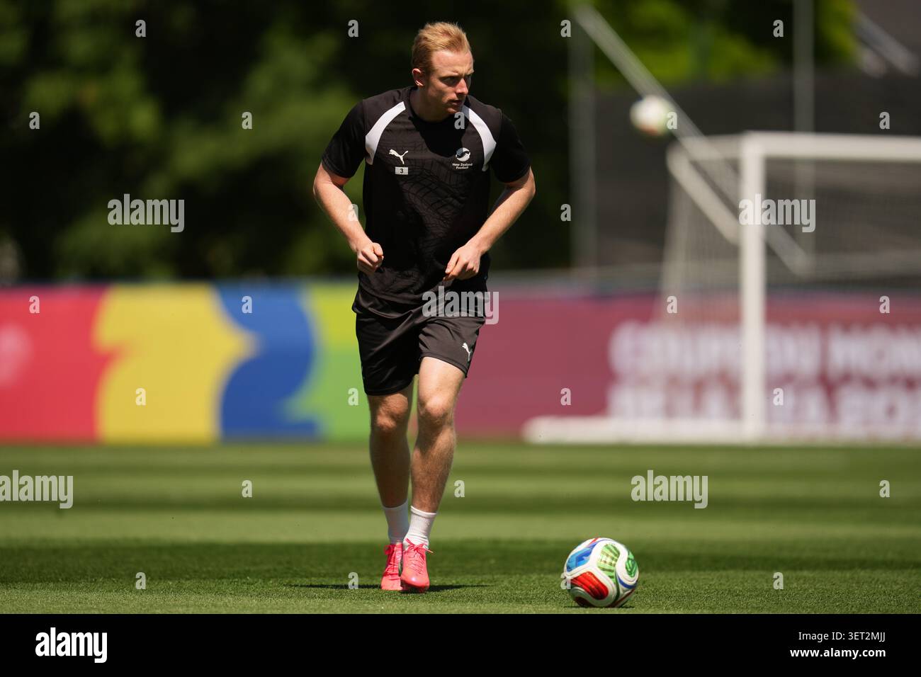 New Zealand's Francis de Vries works out during a training session on ...