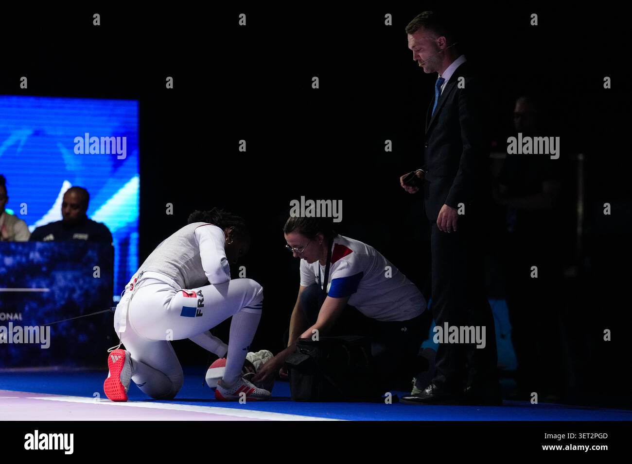 Anita BLAZE of France injures herself during 2026 European Fencing ...