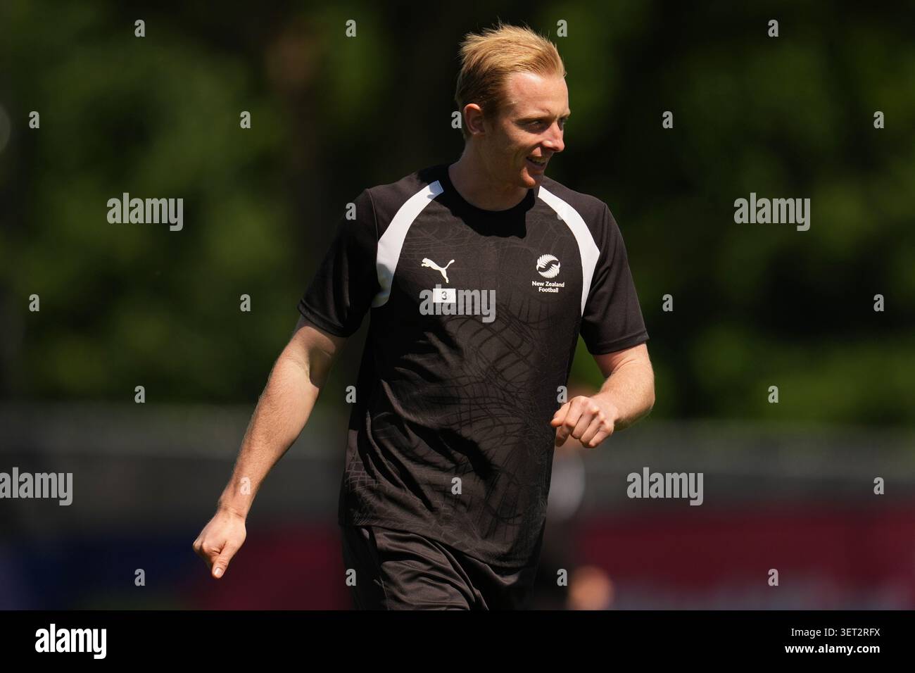 New Zealand's Francis de Vries works out during a training session on ...