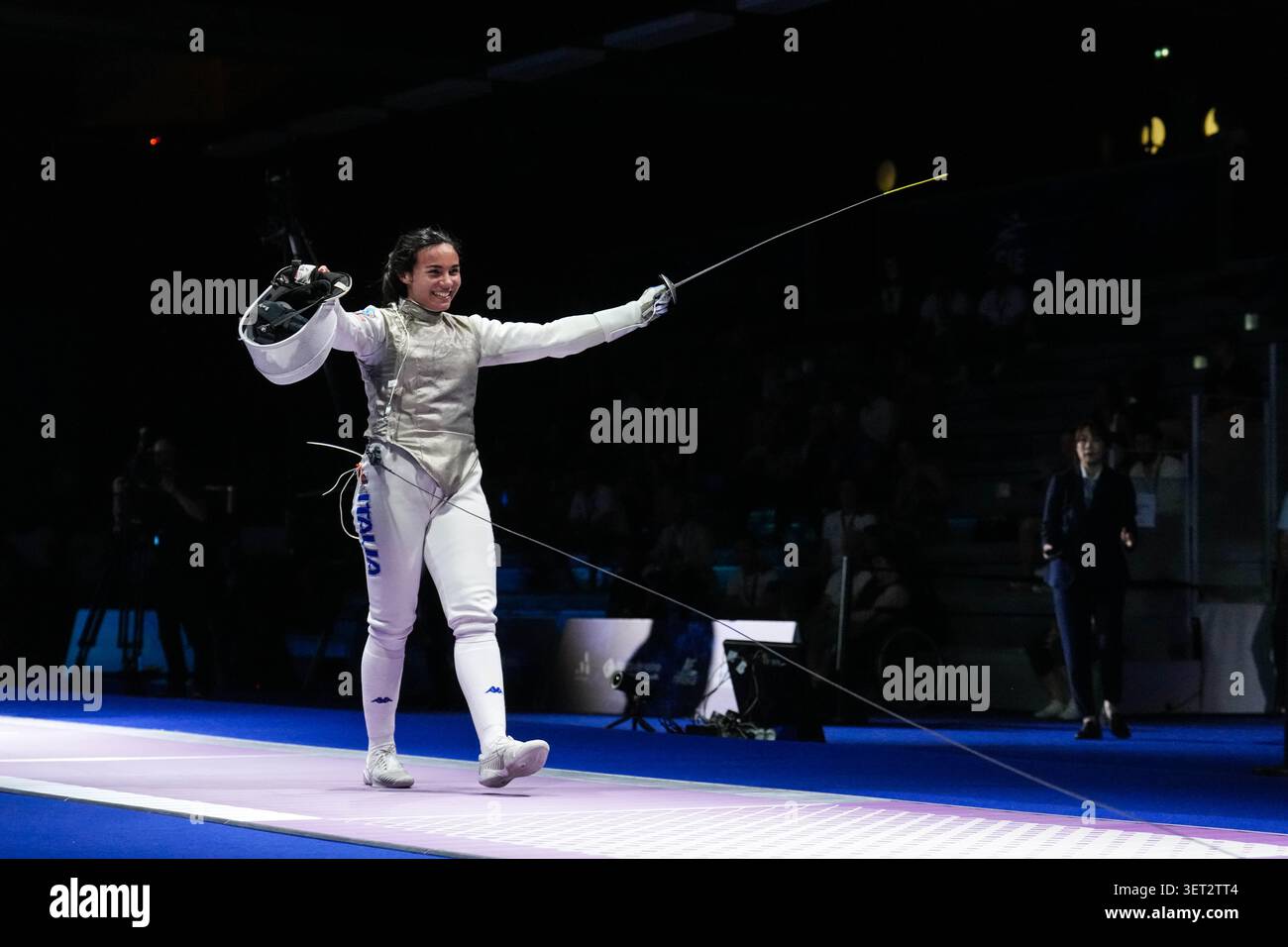 Anna CRISTINO of France celebrates during 2026 European Fencing ...