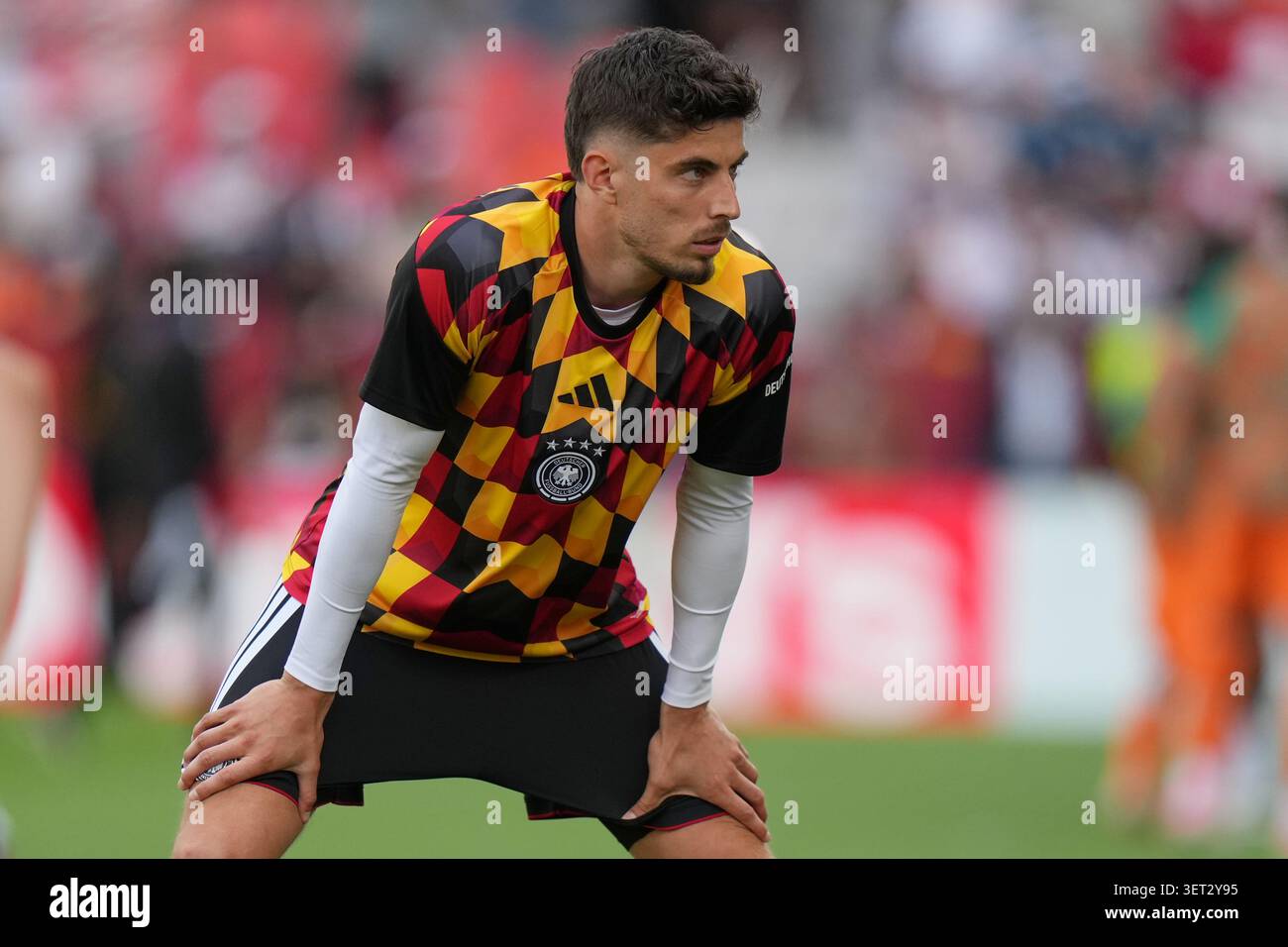 Germany's Kai Havertz, take part in the warm up ahead of the World Cup ...