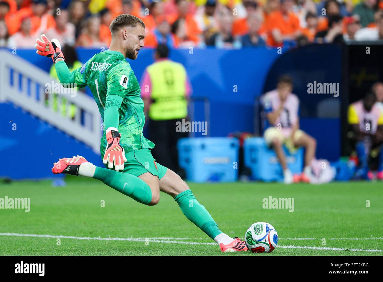 Bart Verbruggen of Netherlands passes the ball during a FIFA Men’s ...