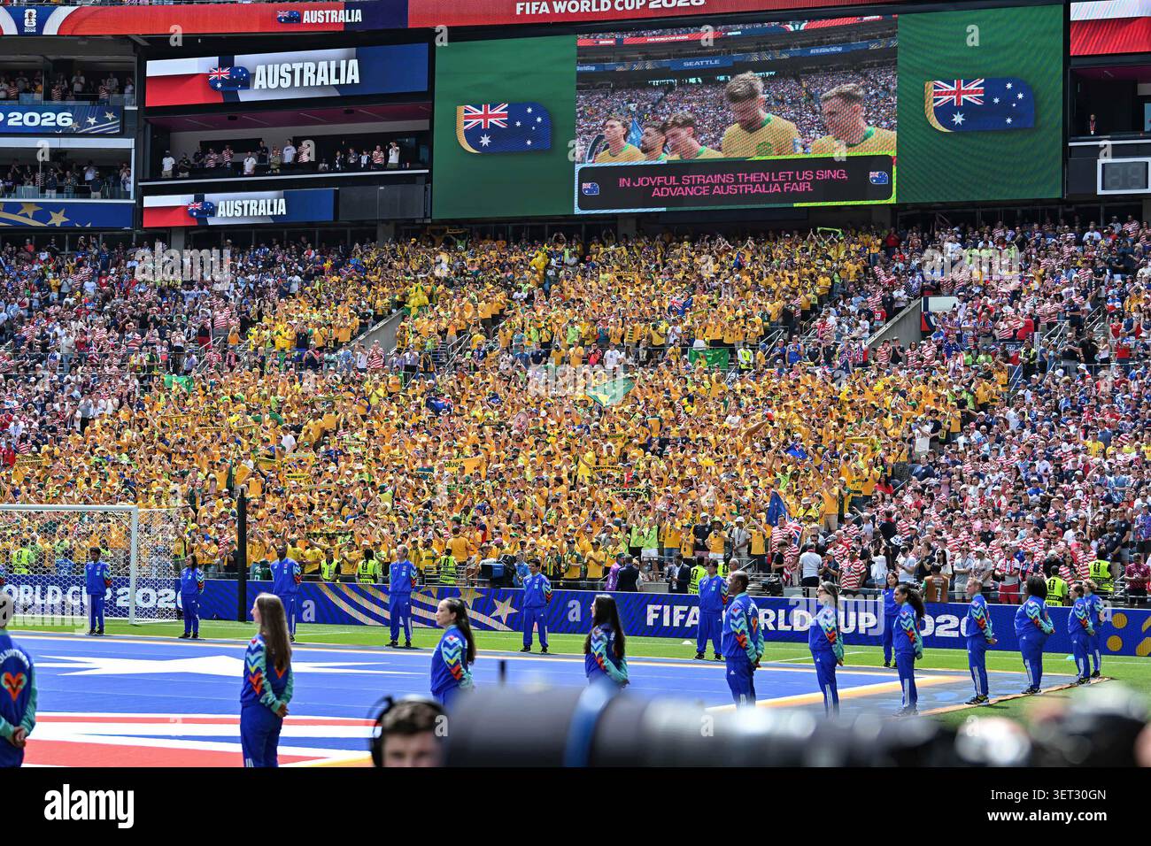 June 19, 2026: A large section of Australia fans in the stands before ...