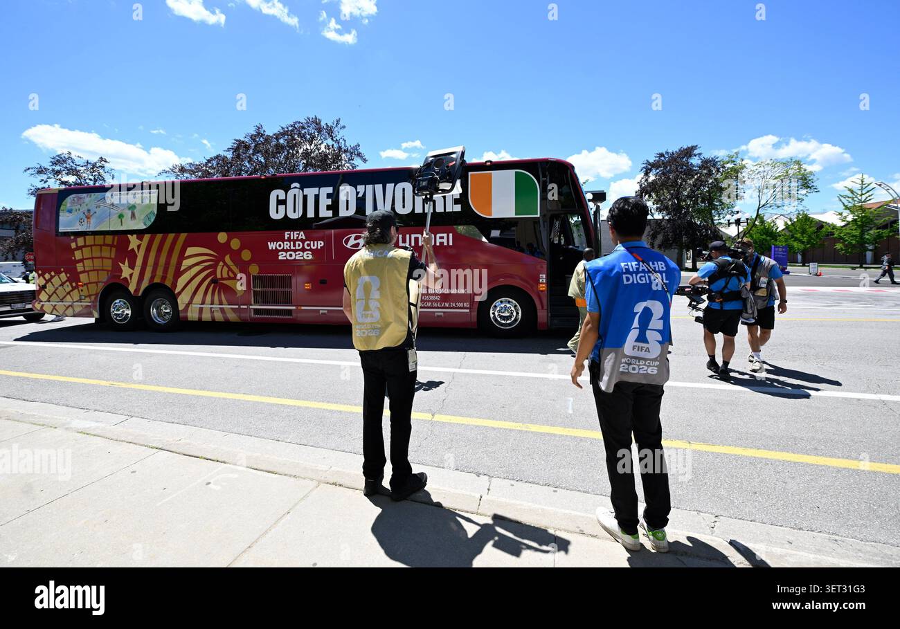 Arrival, Ivory Coast team bus at Toronto Stadium Toronto, June 20, 2026 ...