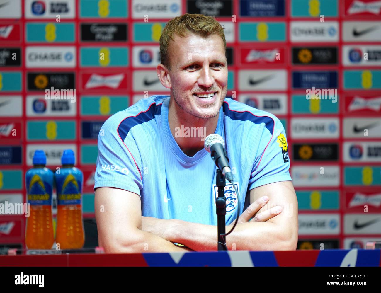 England's Dan Burn during a press conference at Swope Soccer Village ...