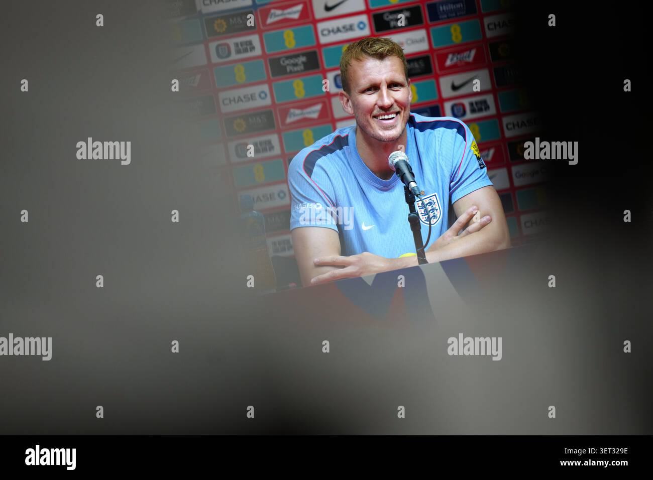 England's Dan Burn during a press conference at Swope Soccer Village ...