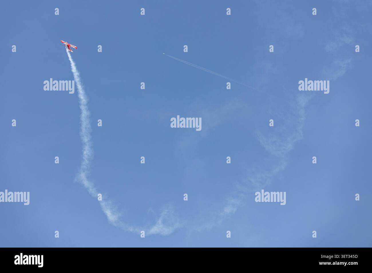 Porto, Portugal, 20 June 2026. A red and white aerobatic aircraft ...