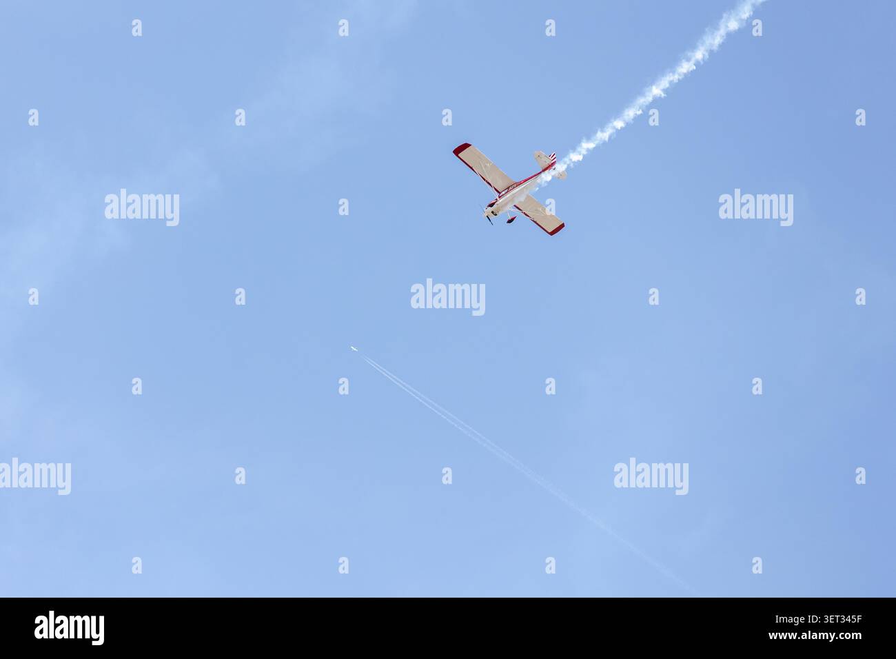 Porto, Portugal, 20 June 2026. A red and white aerobatic aircraft ...