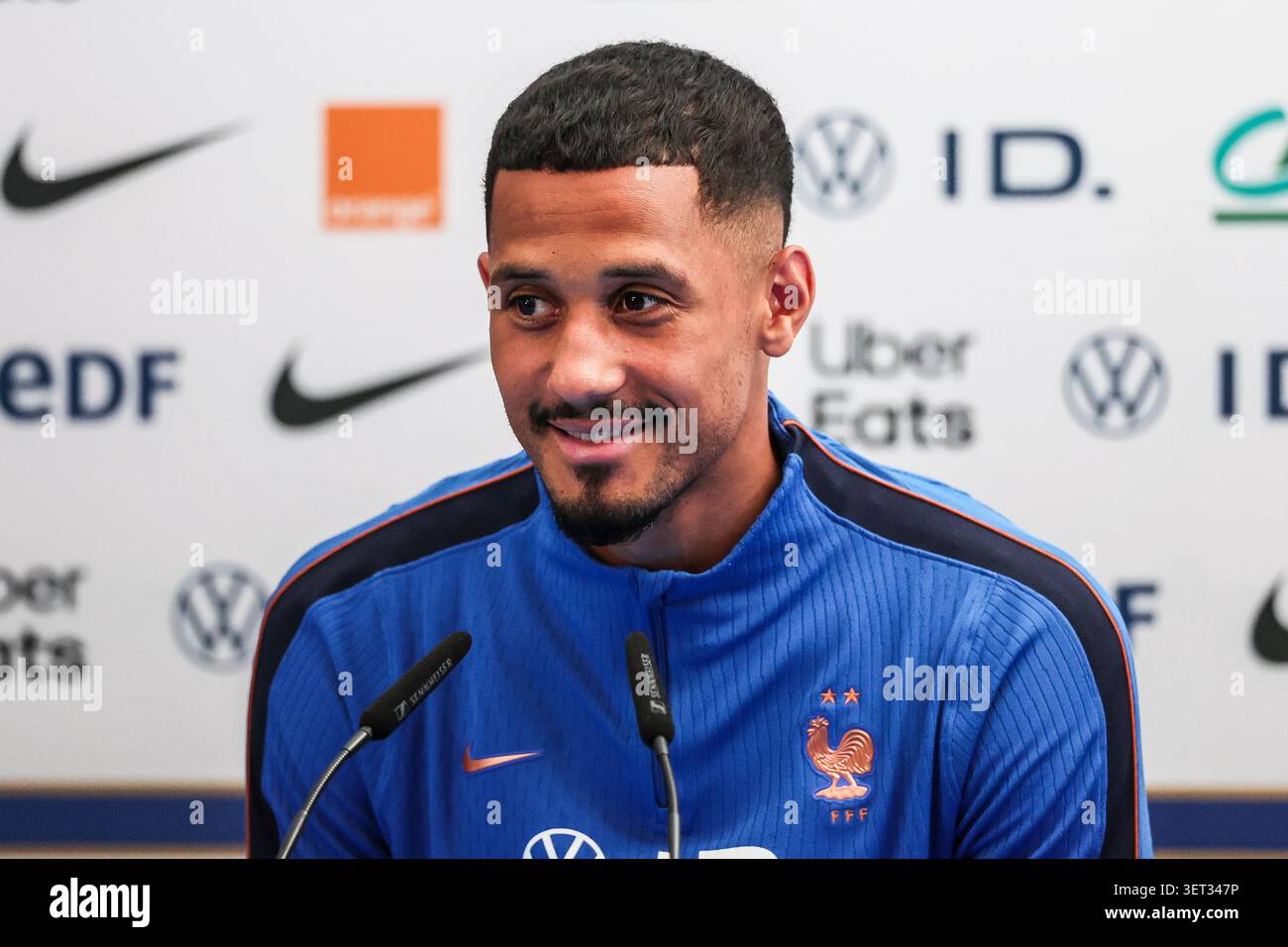 William SALIBA of France during a press conference, the French national ...