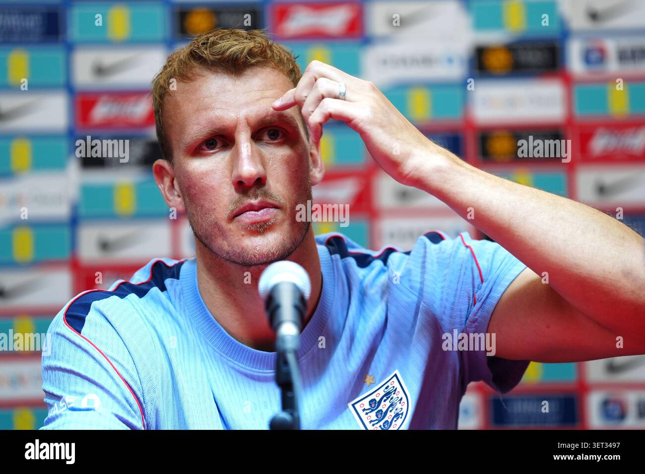 England's Dan Burn during a press conference at Swope Soccer Village ...