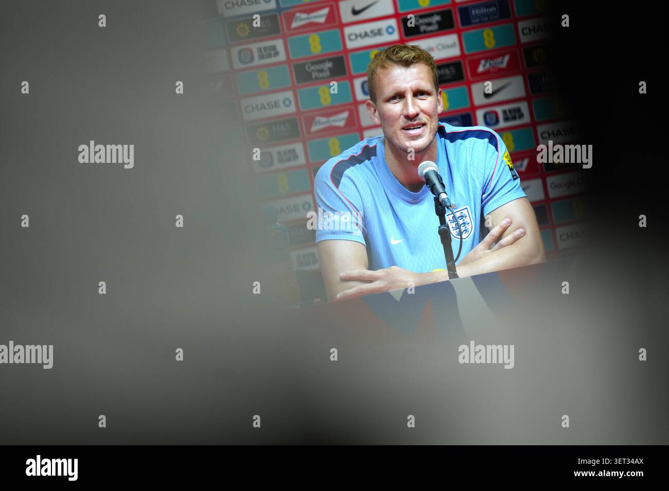 England's Dan Burn during a press conference at Swope Soccer Village ...