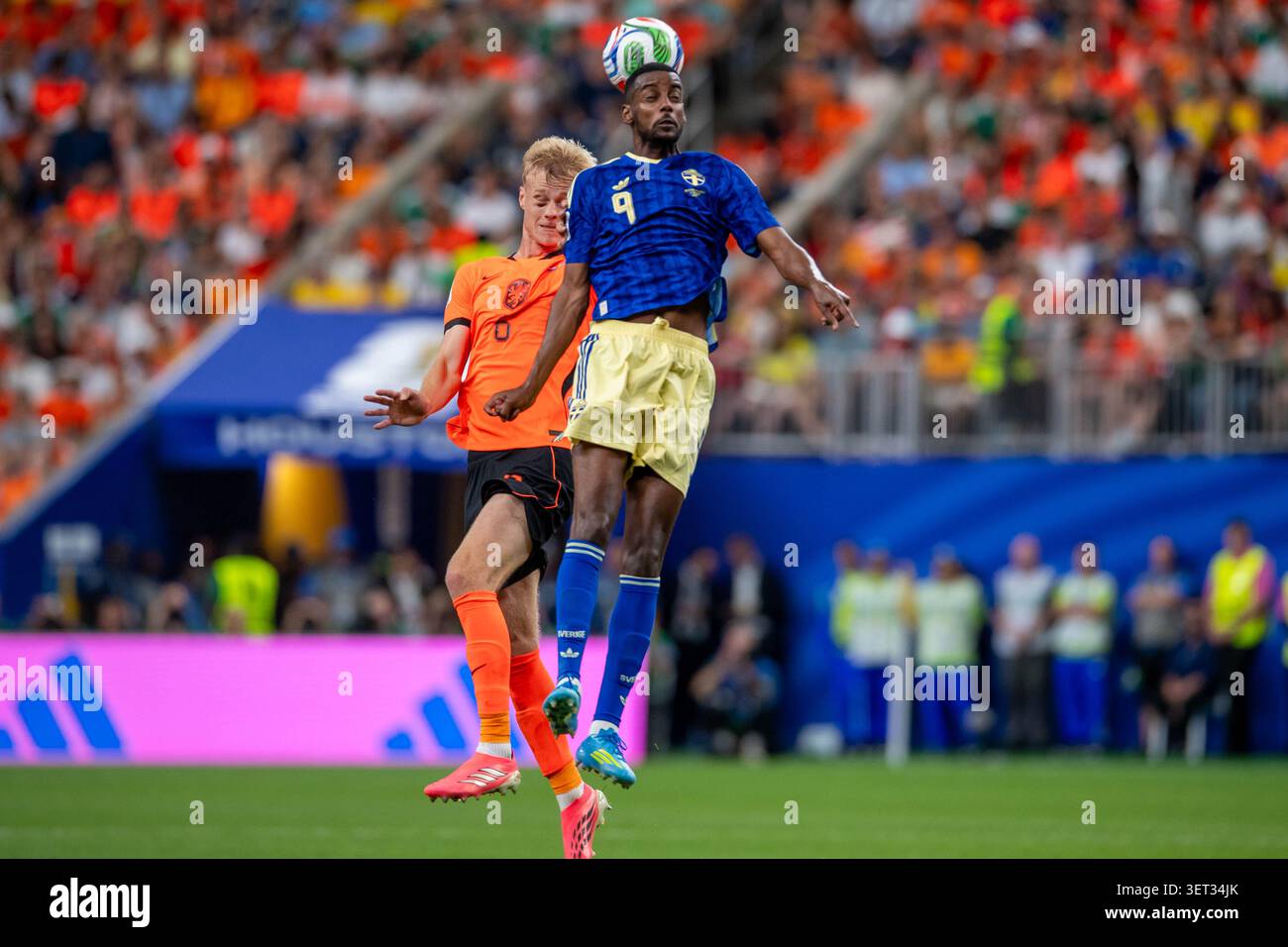 June 20, 2026: Sweden forward Alexander Isak (9) heads the ball during ...