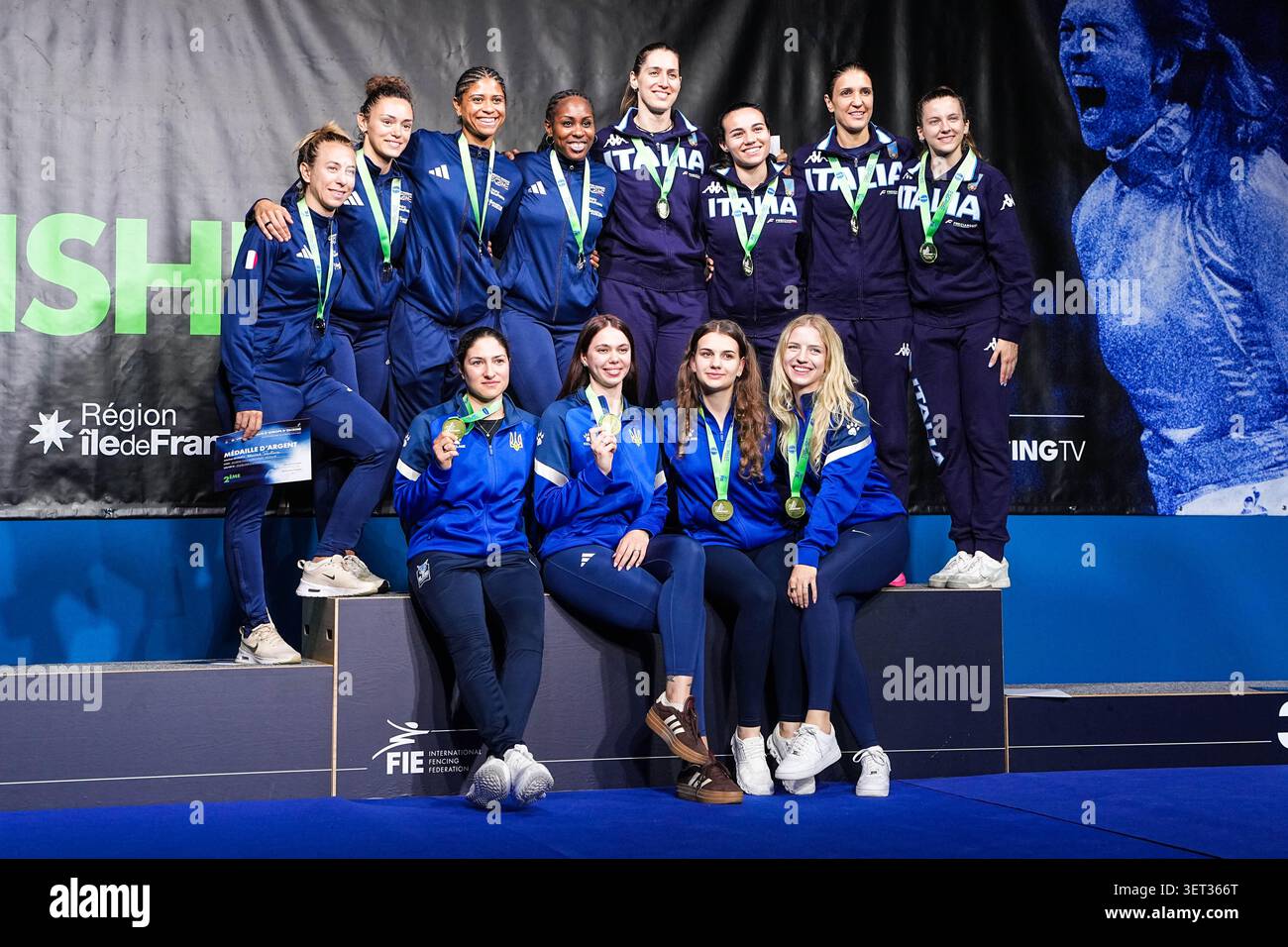 Team of Italy, Team off France and Team of Ukraine during 2026 European ...